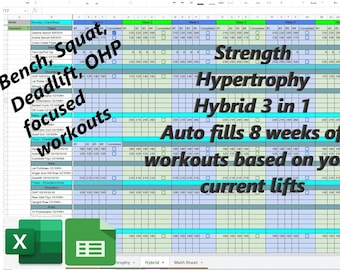 Hypertrophy Excel - Etsy
