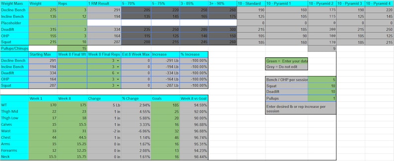 8 Week 3/6 Day Lifting Program for Strength/hypertrophy - Etsy