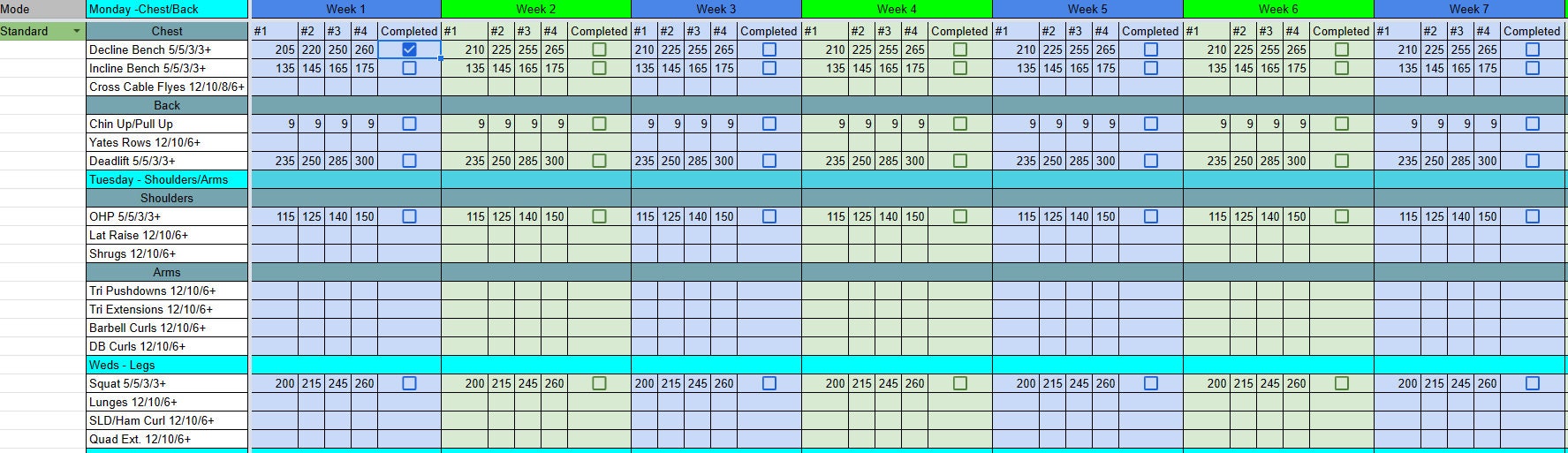 8 Week 3/6 Day Lifting Program for Strength/hypertrophy + Tracker ...