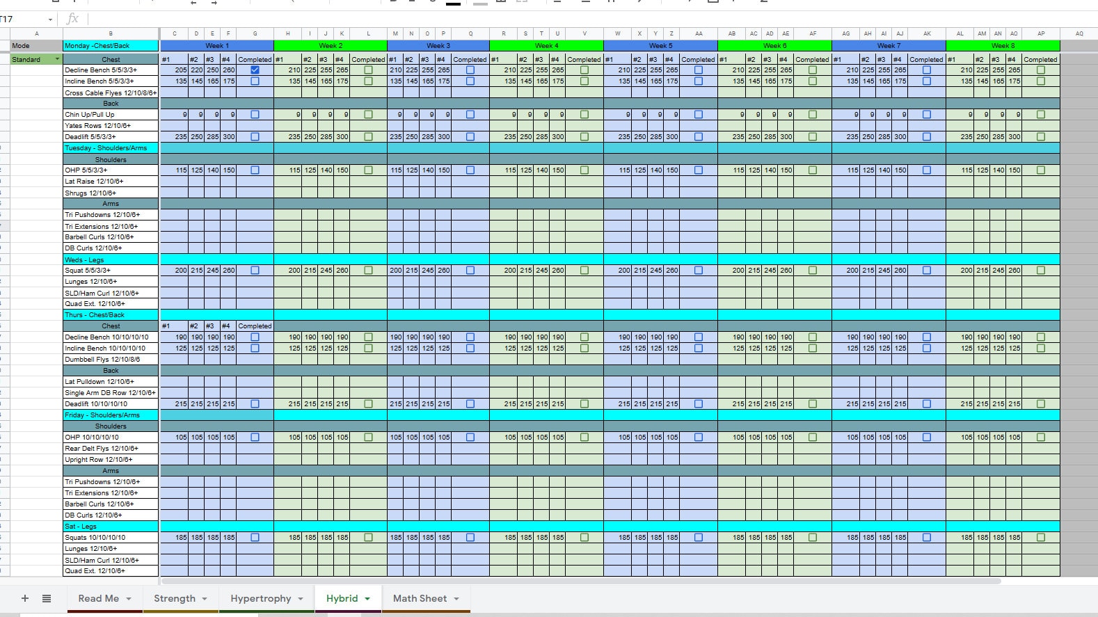 8 Week 3/6 Day Lifting Program for Strength/hypertrophy + Tracker ...
