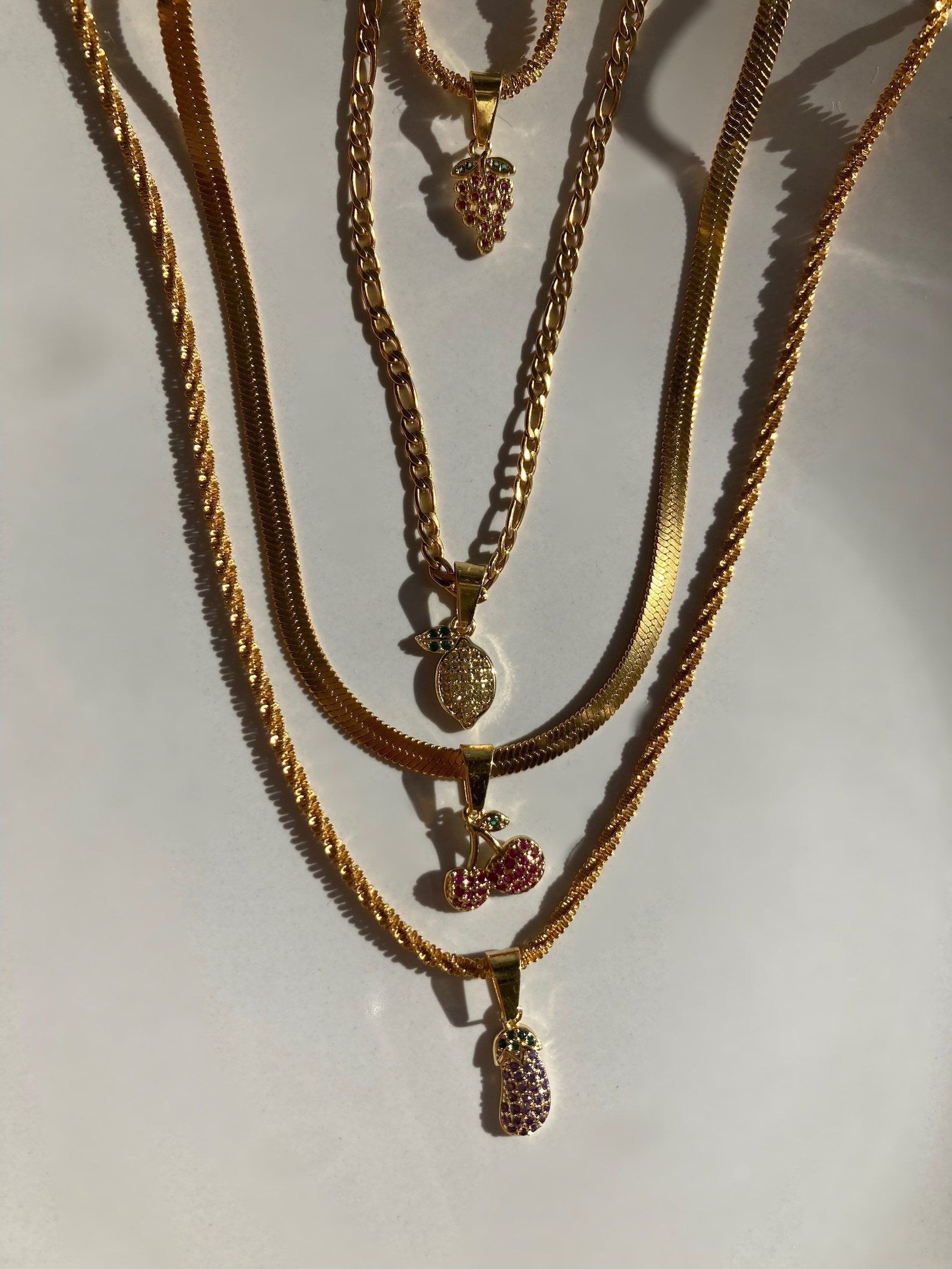 Pick You Own Fruit, Create You Own Charm Necklace, Choose a Gold Chain ...