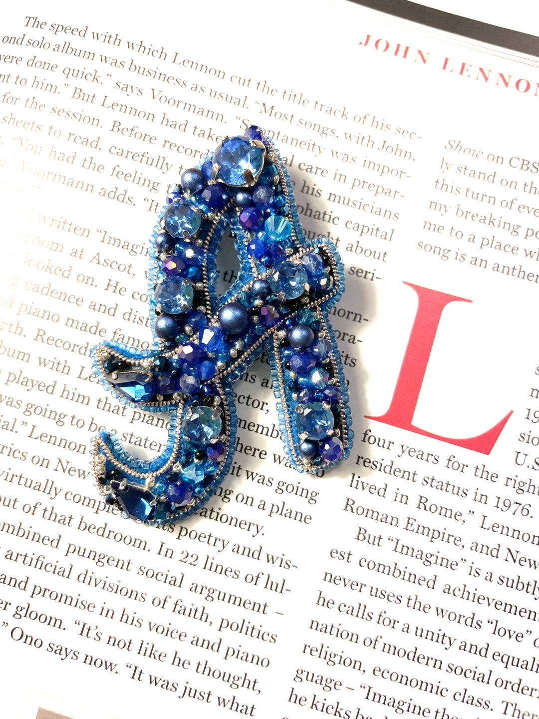 Letter Beaded Brooch Handmade Brooch Jewelry Brooch Beaded Embroidered ...