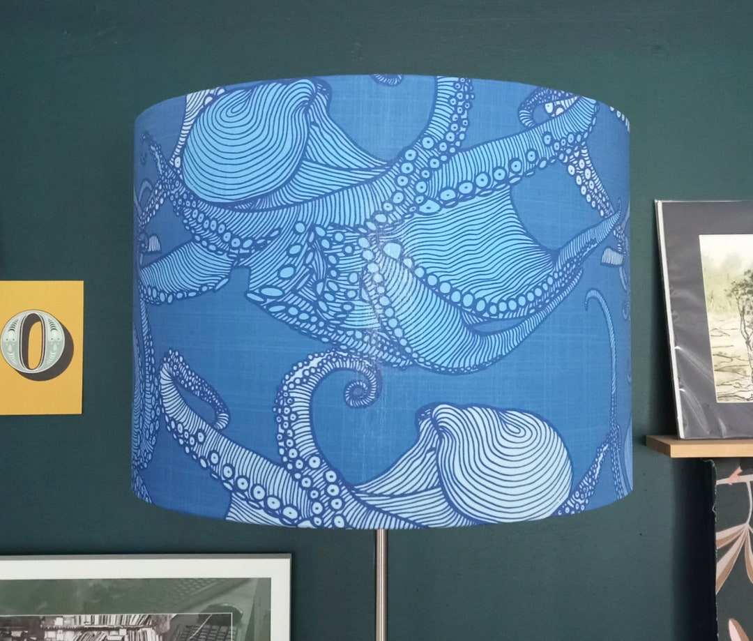 Lamp Shade - Sentient in Ocean Blue - Etsy