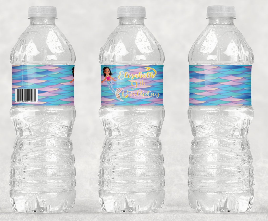 Custom Mermaid Water Bottle Labels - Etsy