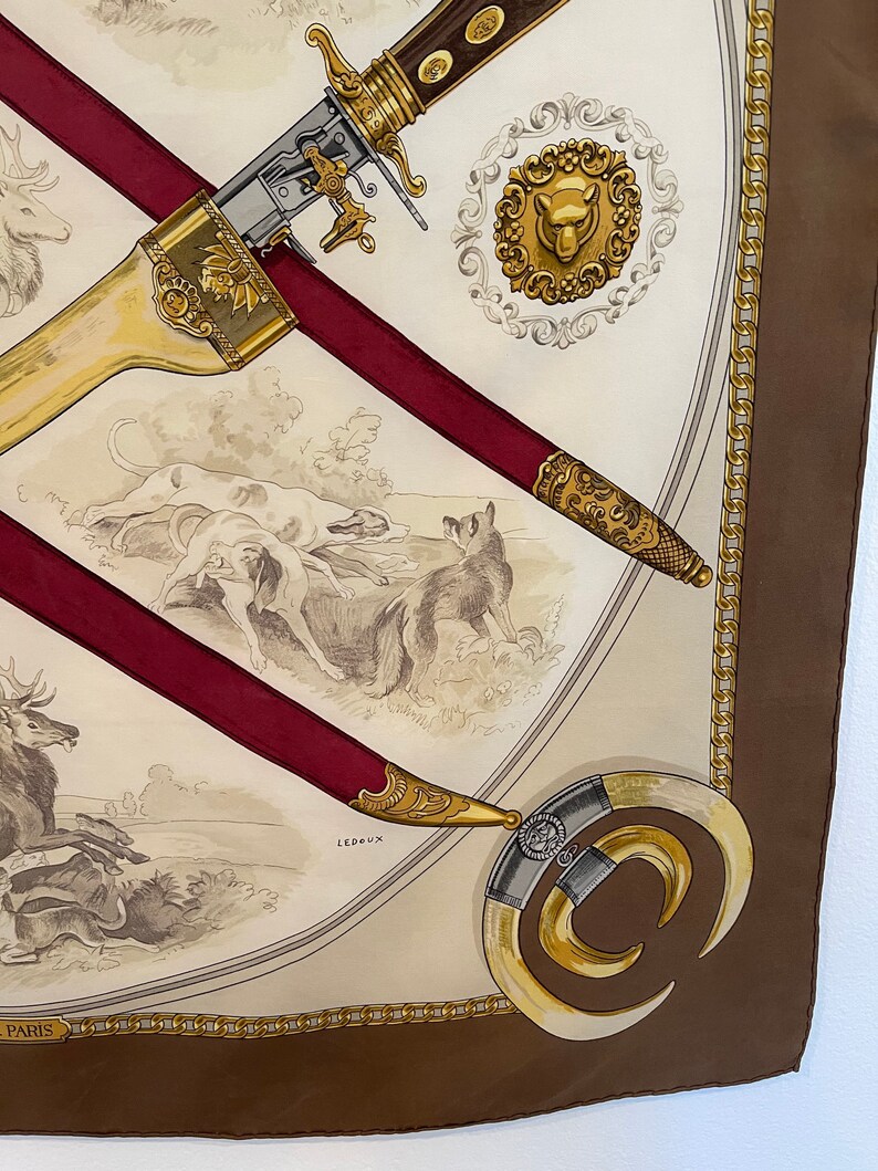 HERMÈS ARMES De CHASSE 1970 Foulard En Soie Ledoux Philippe - Etsy