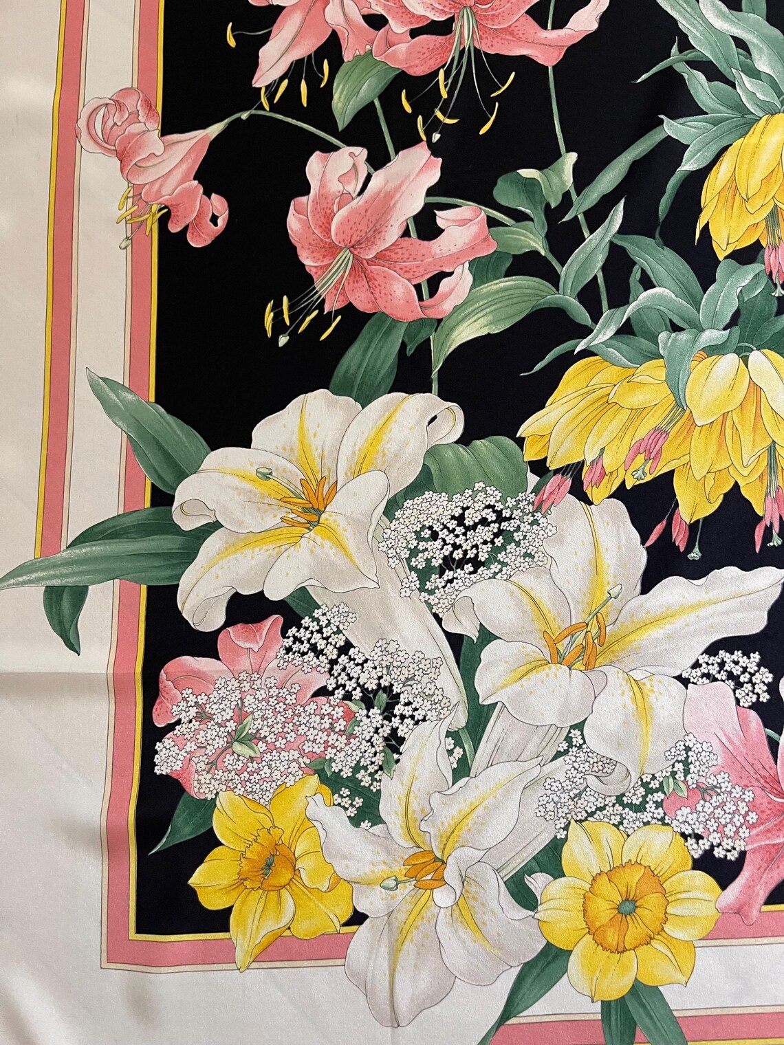 VALENTINO Flower Silk Scarf - Etsy