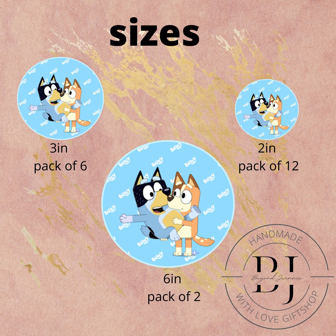 Bluey Birthday Round Sticker Labels Birthday Party Favor Treat | Etsy