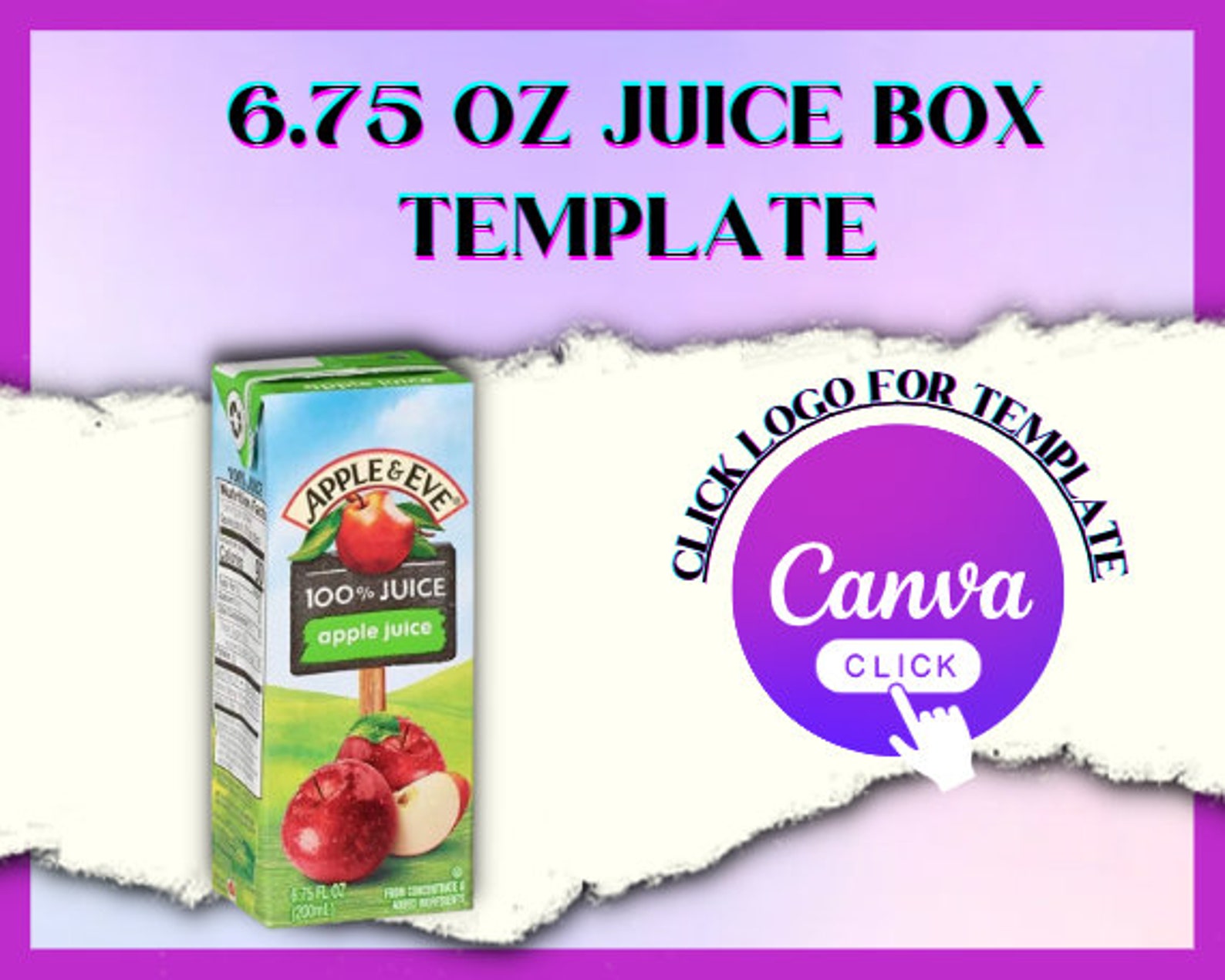 Juice Box Template (6.75oz) - Party Favor Template - Etsy