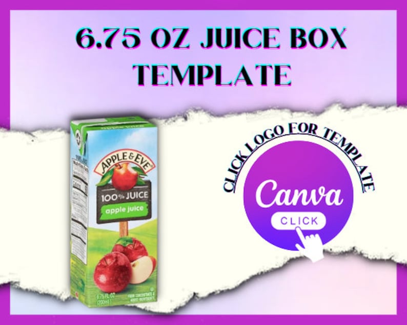 Juice Box Template (6.75oz) - Party Favor Template - Etsy