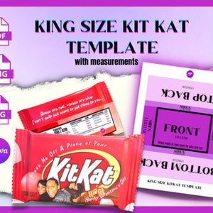 King Size Kit Kat Template - Etsy