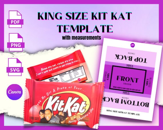 King Size Kit Kat Template - Etsy
