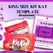 King Size Kit Kat Template - Etsy