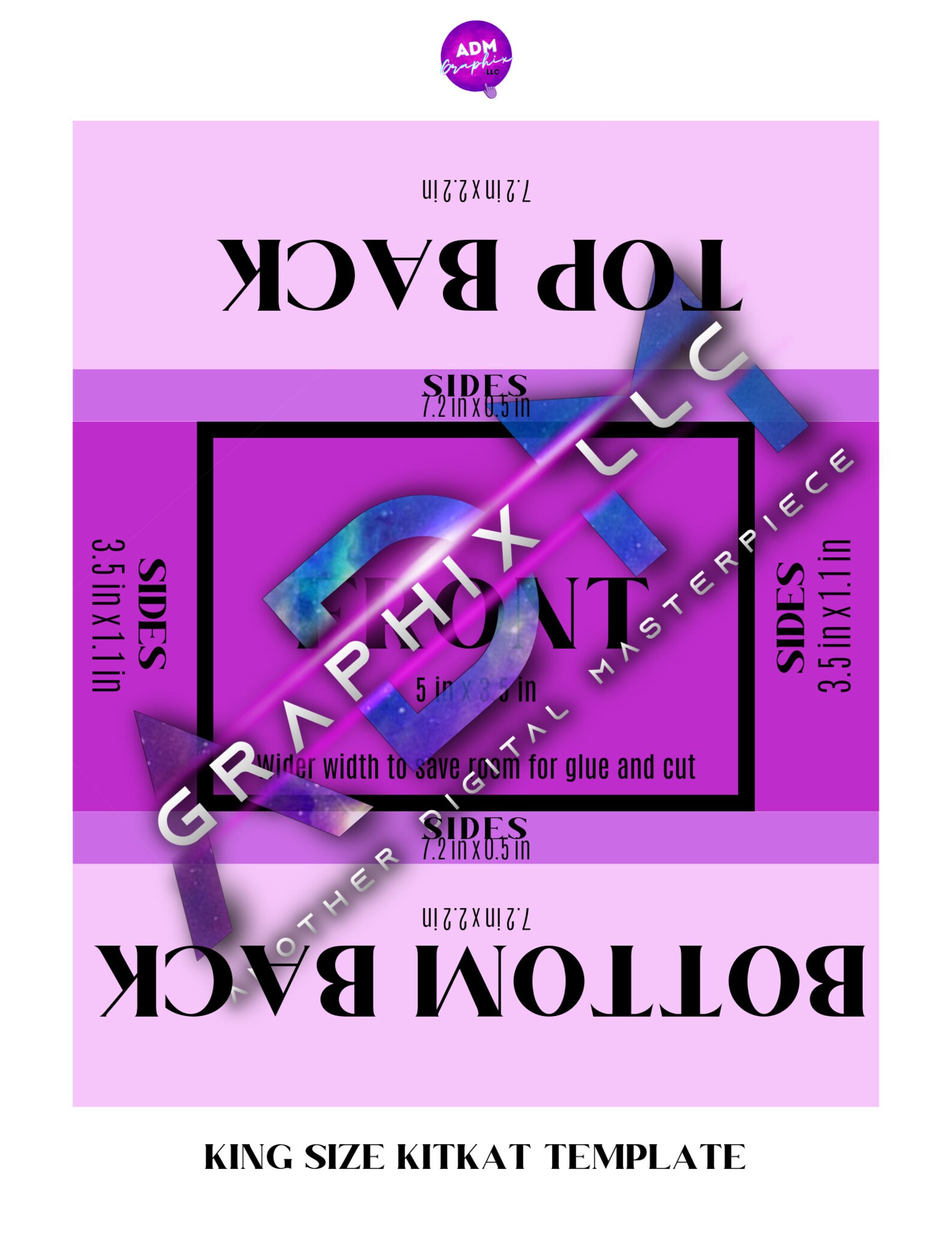 King Size Kit Kat Template - Etsy