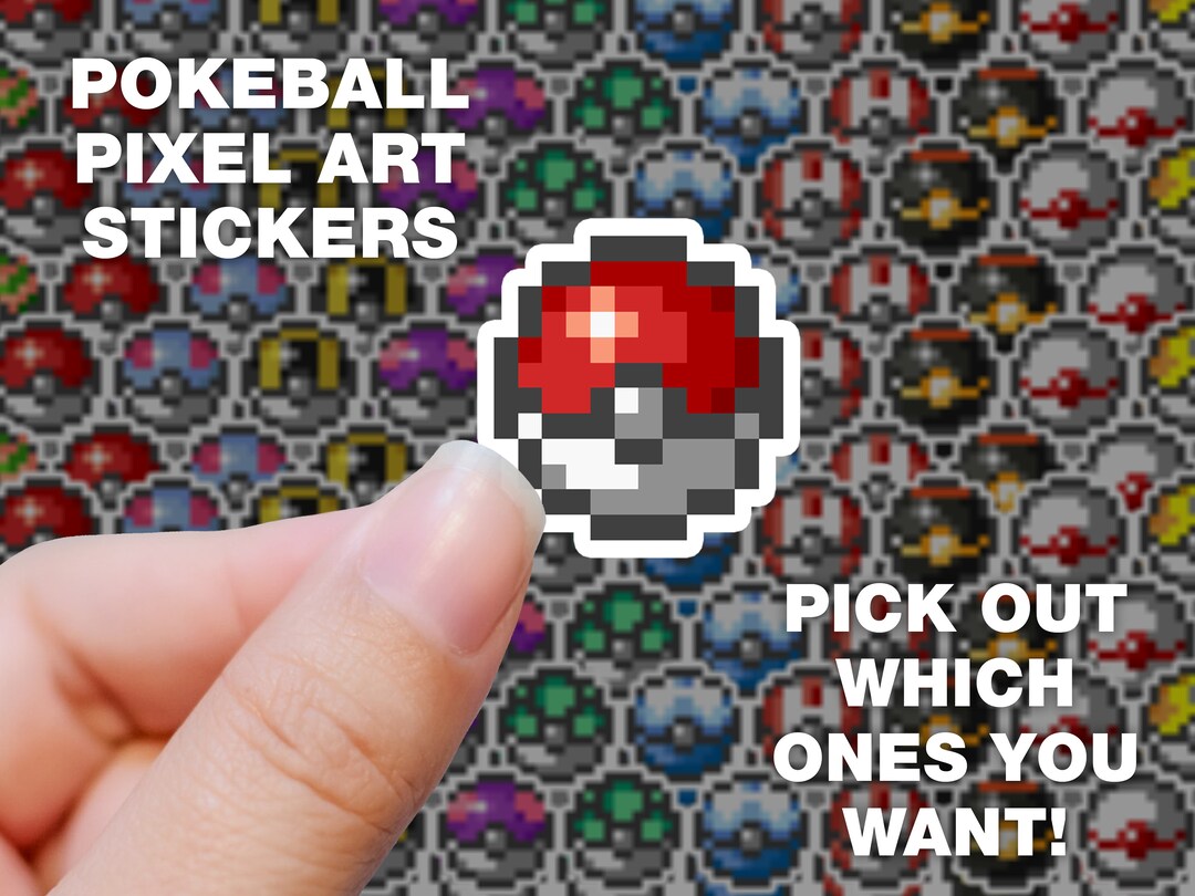 Pokemon Gen 3 Pokeball Pixel Art Stickers Pokemon Sticker, Laptop ...