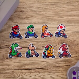 Super Mario Kart Pixel Art Stickers Mario Stickers, Laptop Stickers ...