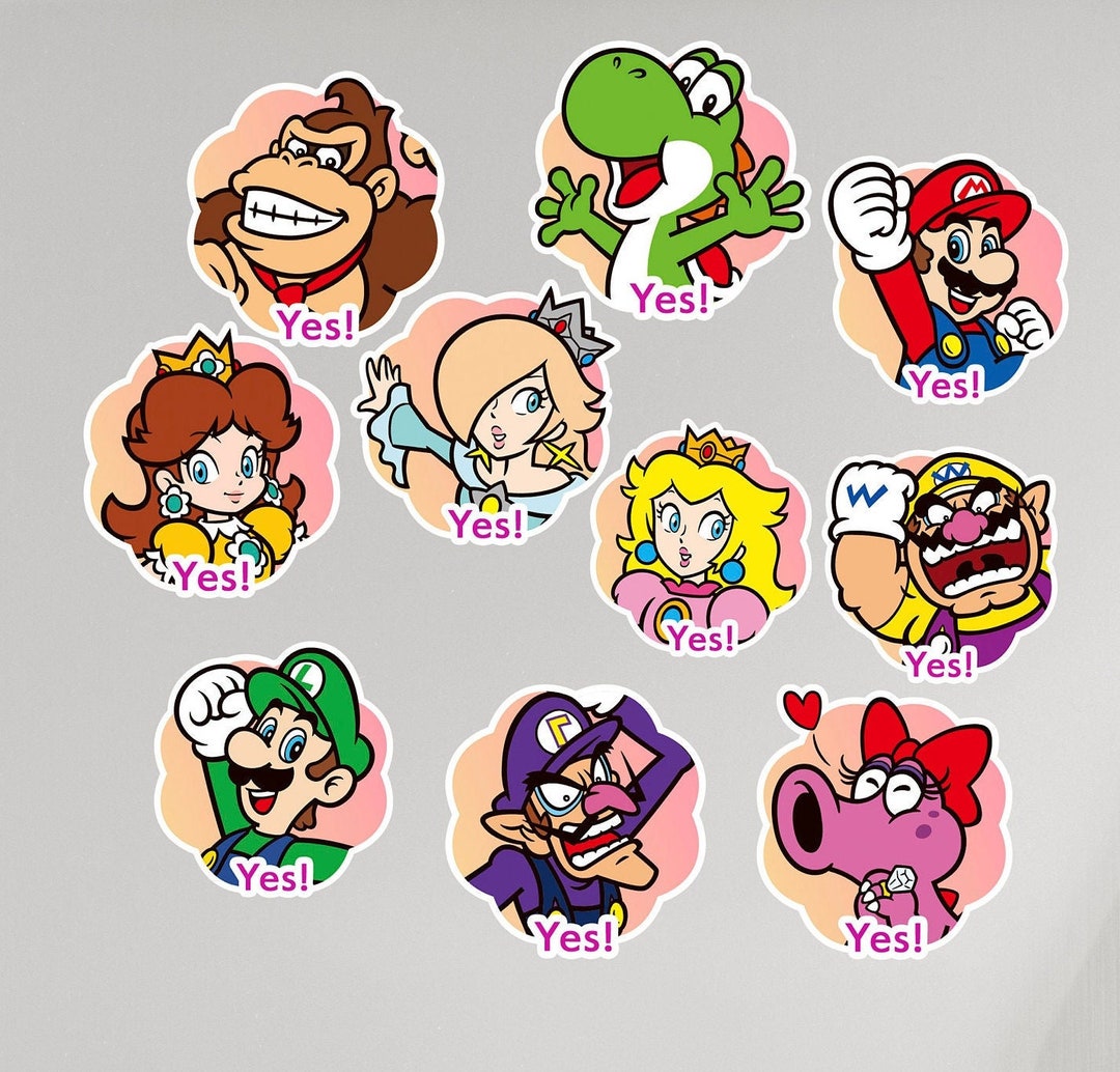 Yes Mario Superstars, Mario Vinyl Stickers, Waterproof Stickers, Car ...