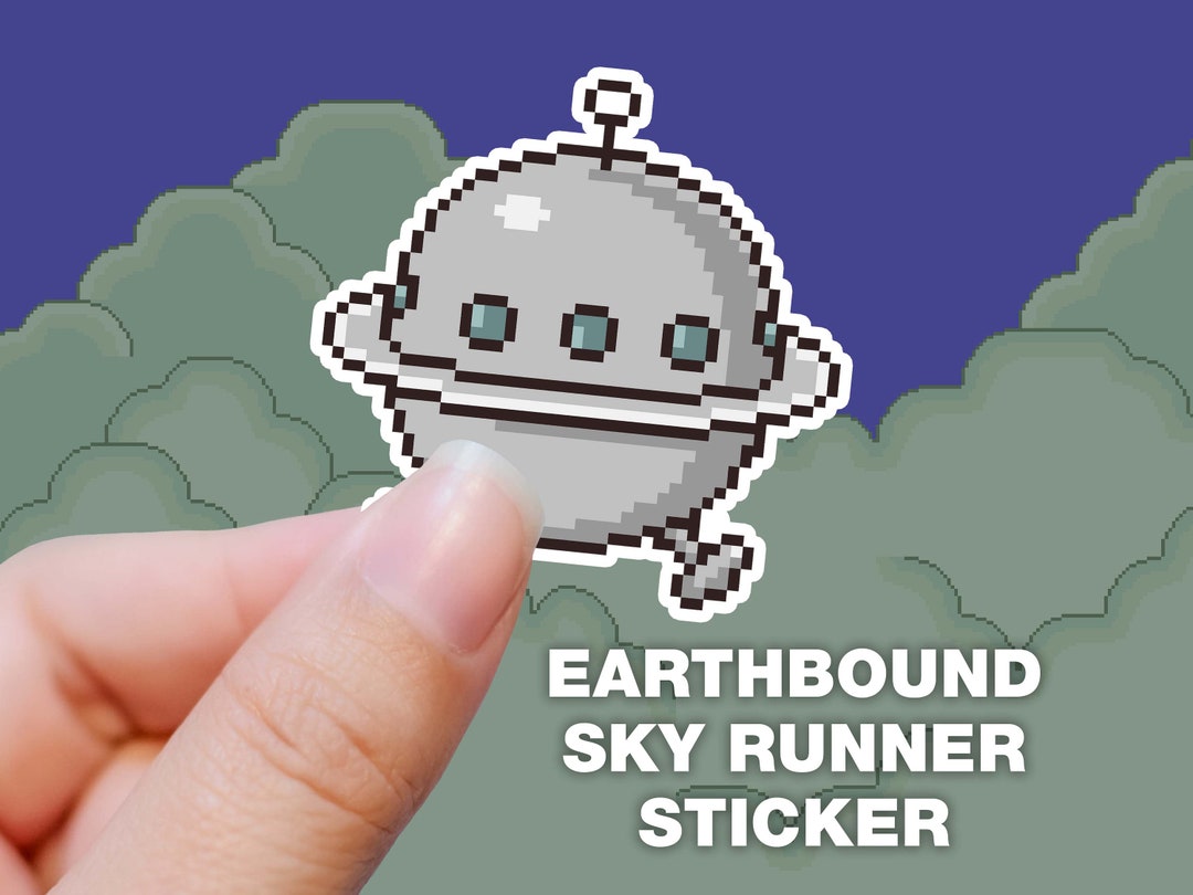 Earthbound Sky Runner Pixel Art Sticker Earthbound Sticker Laptop ...