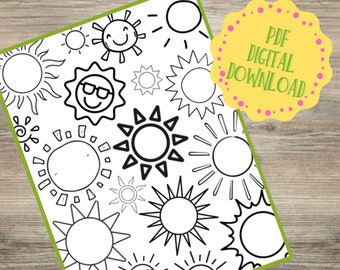Summer Coloring Page, Coloring for Kids, Printable - Etsy