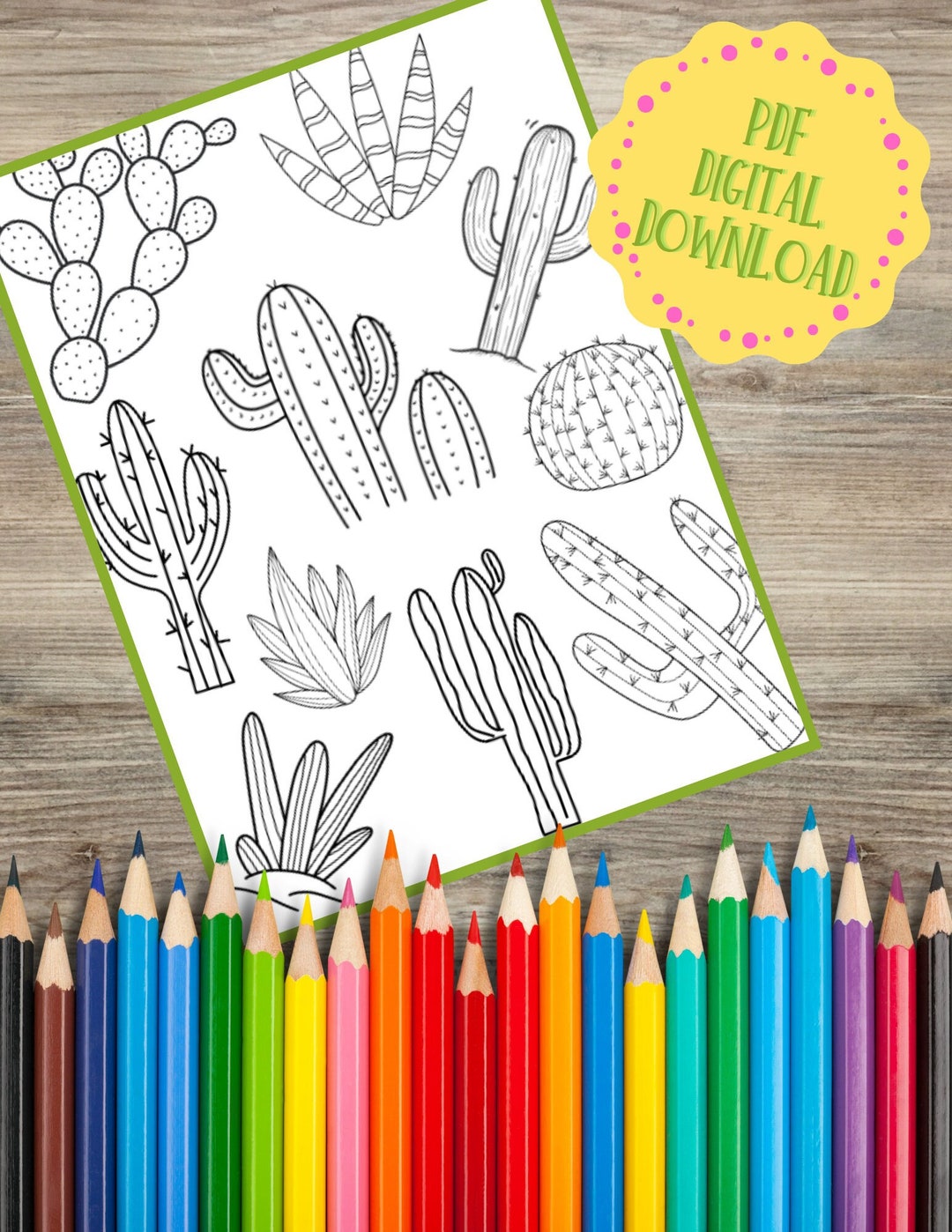 Desert Dreams: Printable Cactus Coloring Pages - Etsy