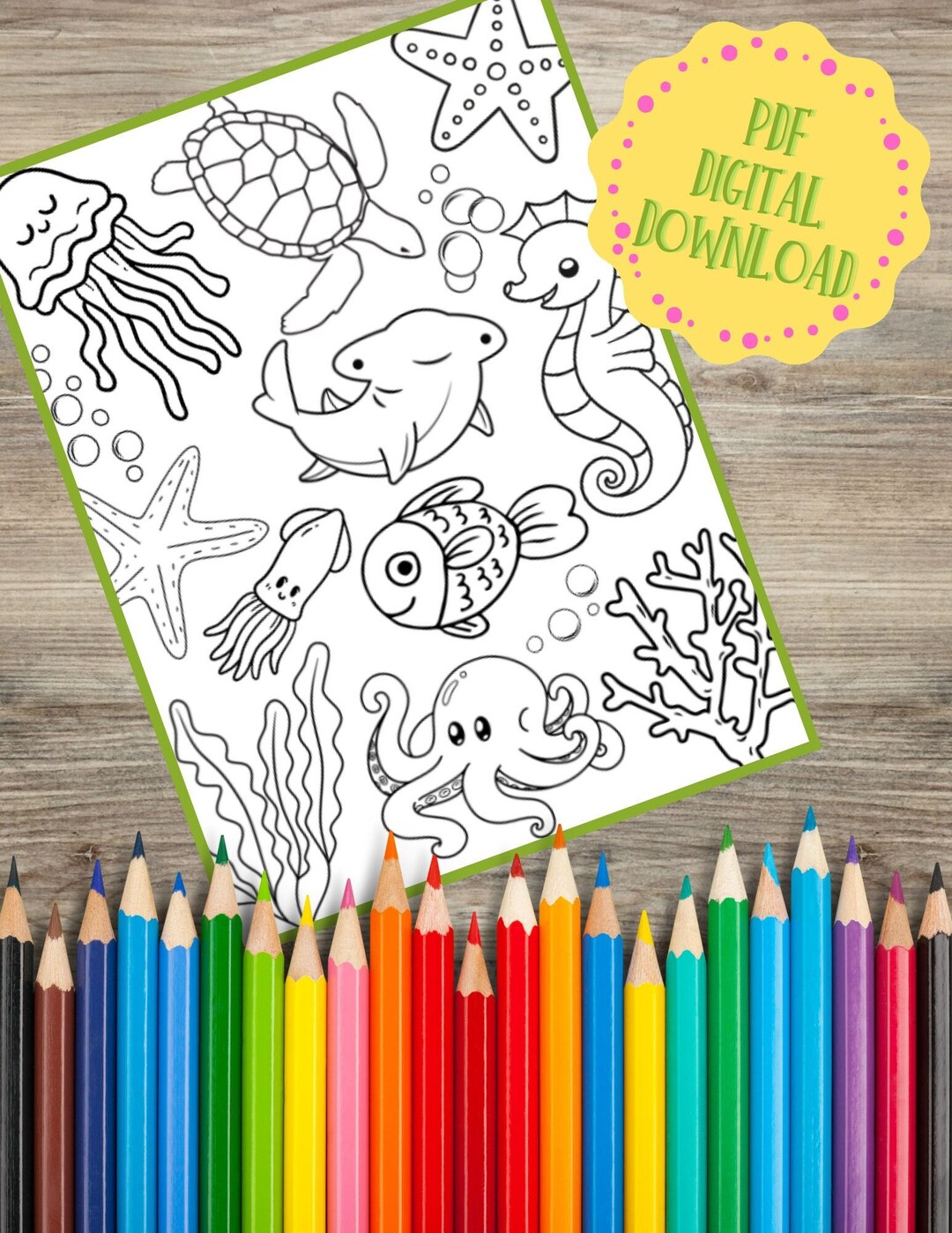 Ocean Friends Coloring Page, Coloring for Kids, Coloring for Adults ...