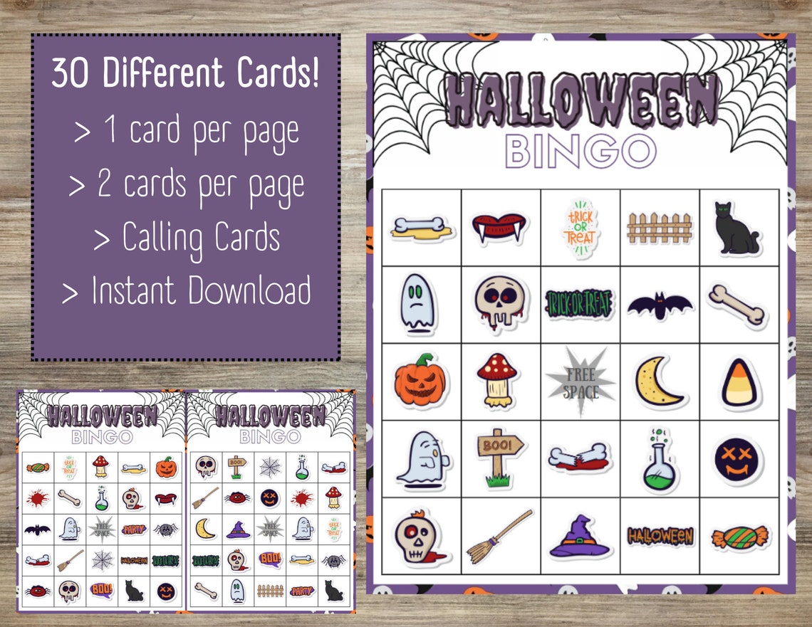 Halloween Bingo Printable Game for Adults and Kids, Fun Printable ...