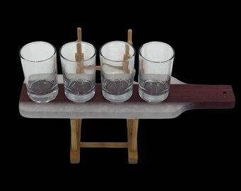 Walnut and Epoxy Beer Flight Board / Drink Tasting / Serving Board - Etsy