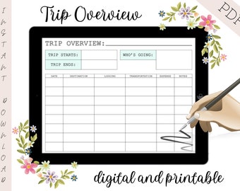 Travel Overview Template - Etsy
