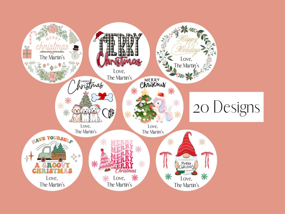 Custom Christmas Stickers Candy Bag, Merry Christmas Bag Stickers ...