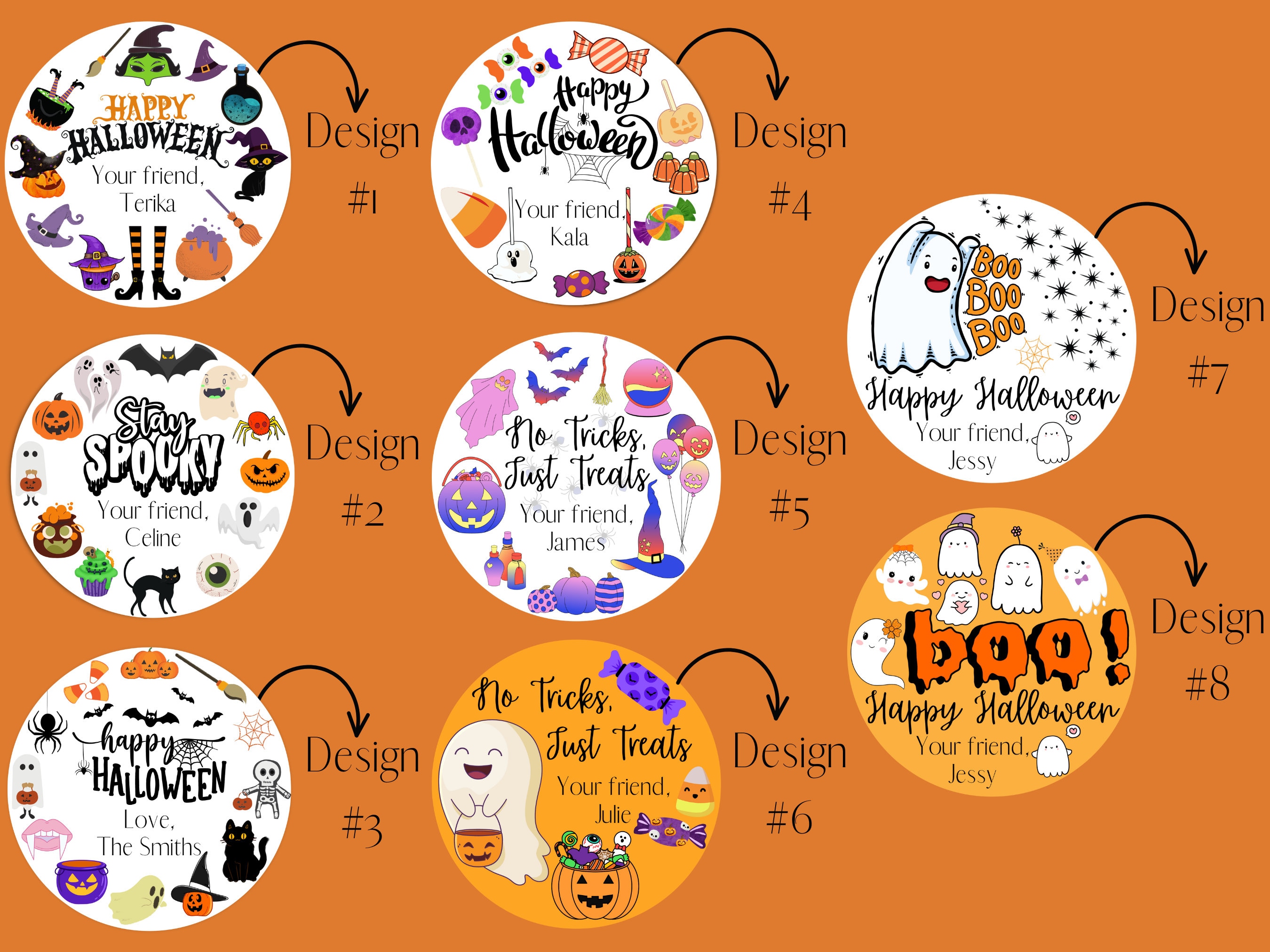 Custom Halloween Stickers Candy Bag Waterproof Trick or Treat - Etsy