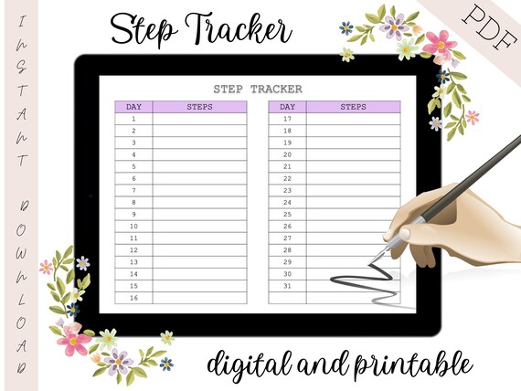 Monthly Printable Step Tracker Template Digital Download - Etsy