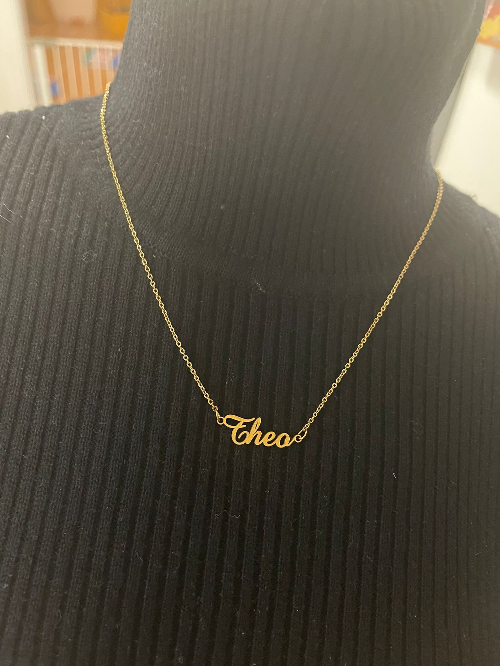 Personalized Name Necklace, 18K Gold Family Name, Tiny Chain Jewelry ...