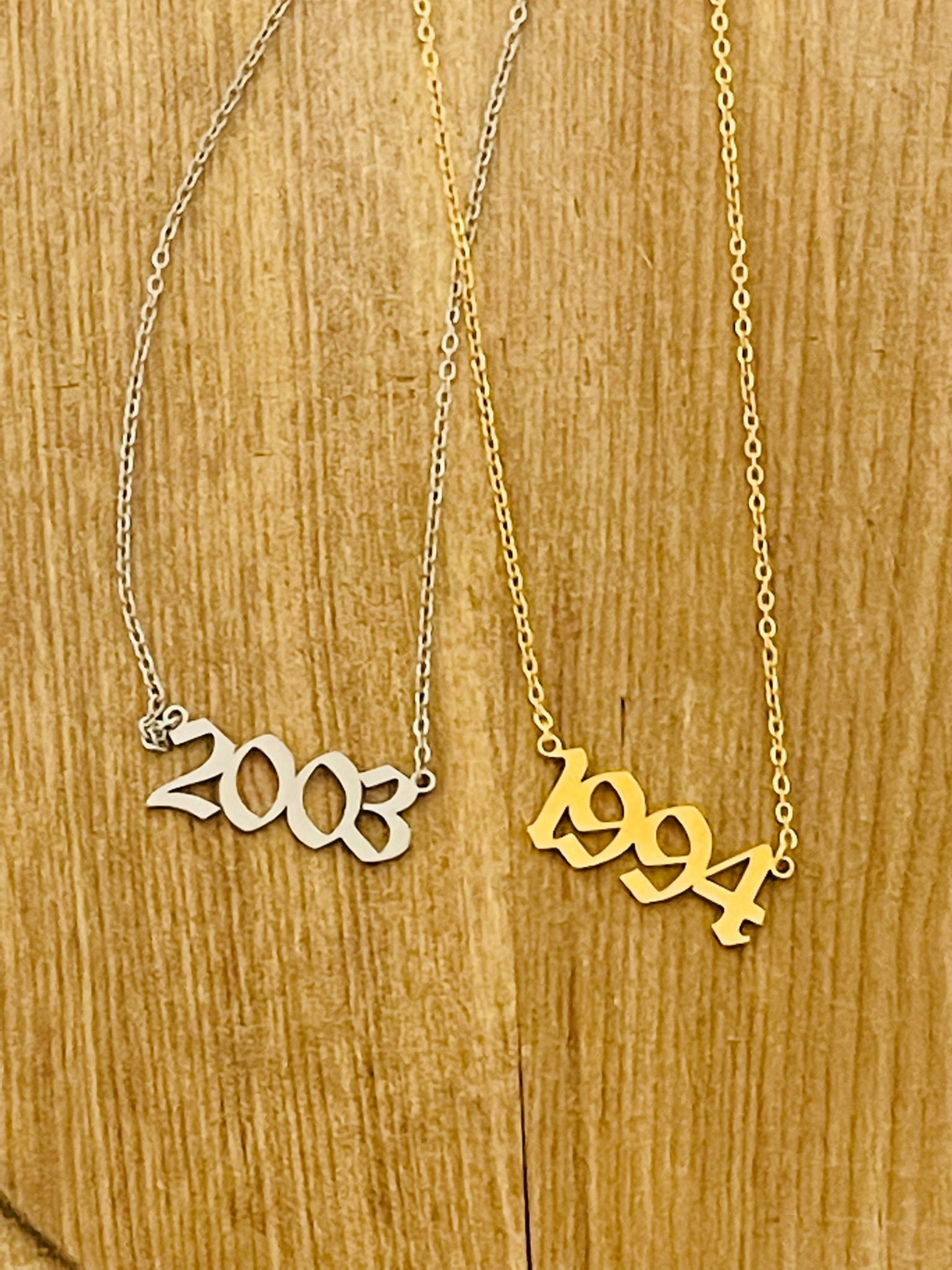 Year Necklace, Birth Year Necklace, Anniversary Necklace, Year Necklace ...