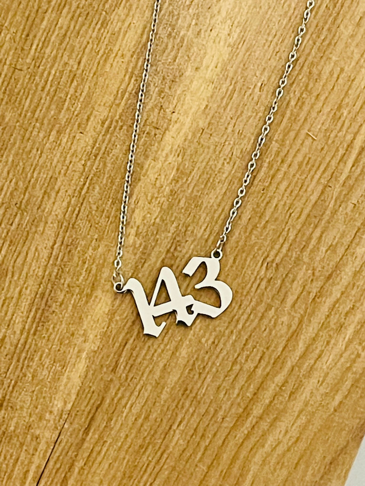 18K Gold Filled Number Necklace, Custom Handmade Necklace, Personalized ...