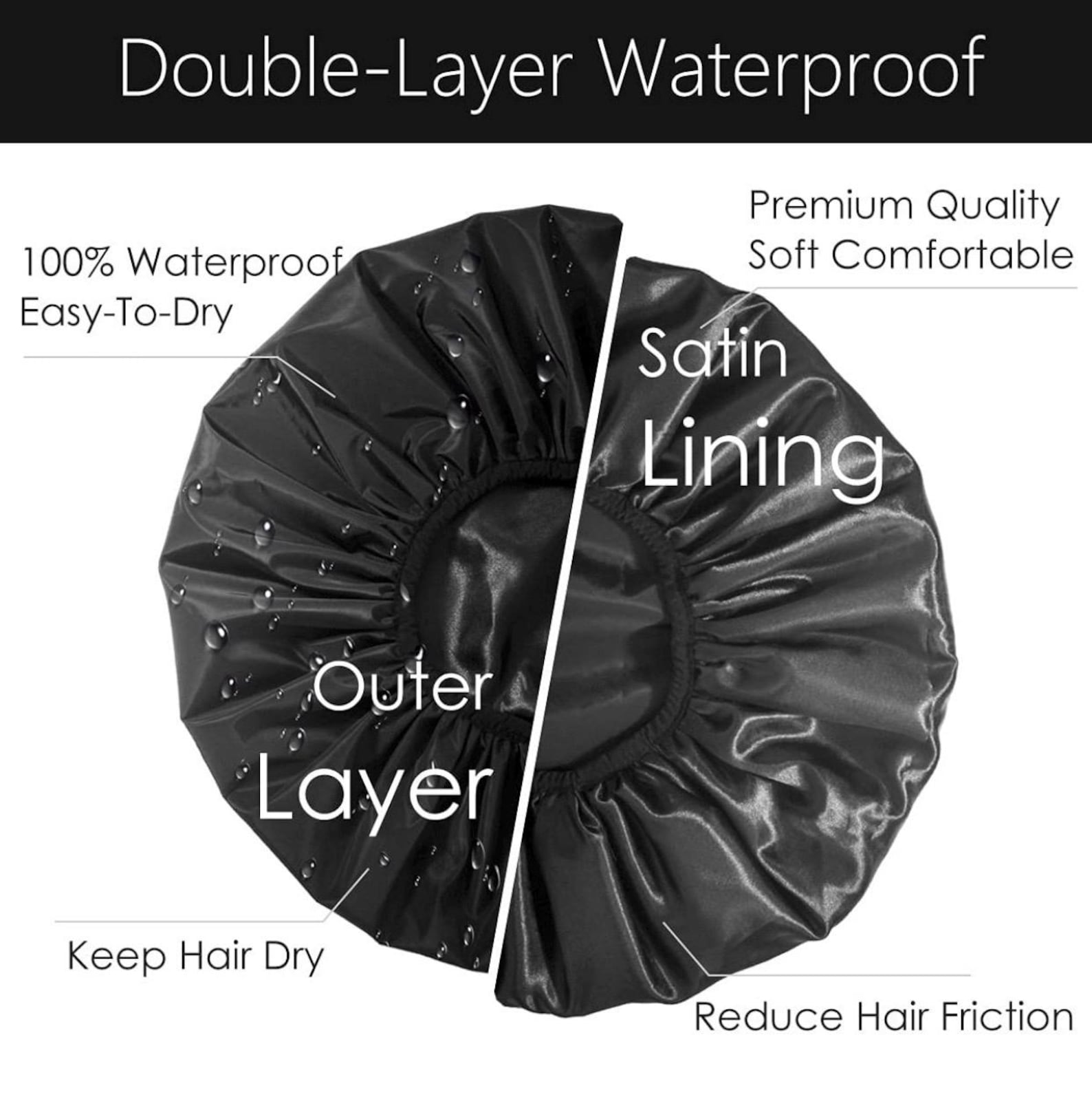 Jumbo Shower Cap for Long Hair - Etsy