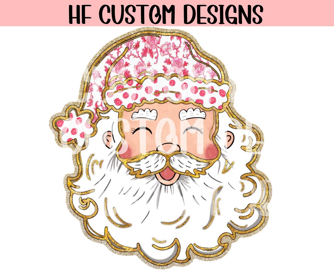 Colorful Santa Png, Christmas Coquette Png, Preppy Santa Christmas Png ...