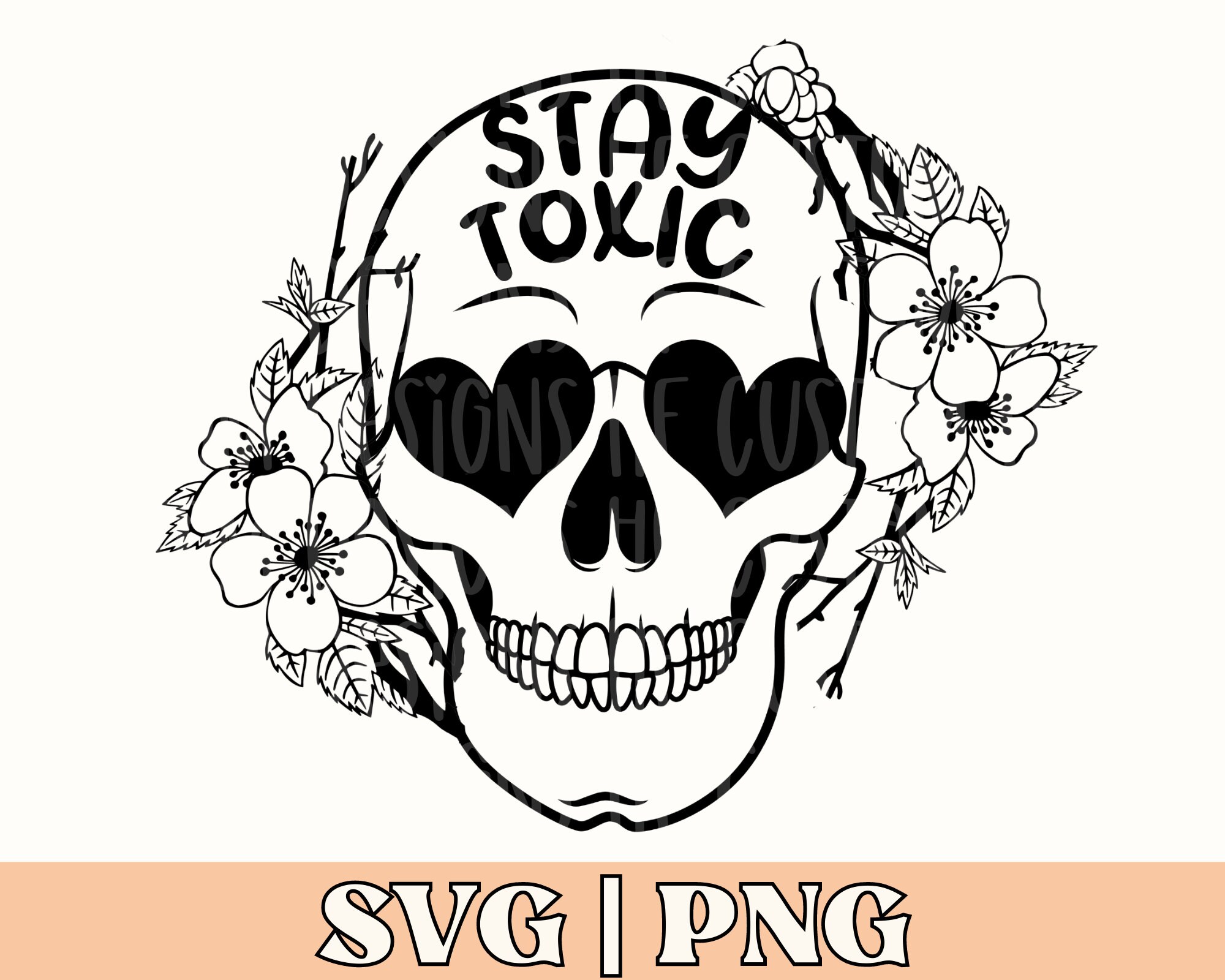 Permanecer tóxico svg, esqueleto svg, cráneo de flor png, sarcástico ...