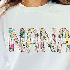 Floral Nana PNG | Hand Drawn Nana Png | Nana Sublimation Design ...