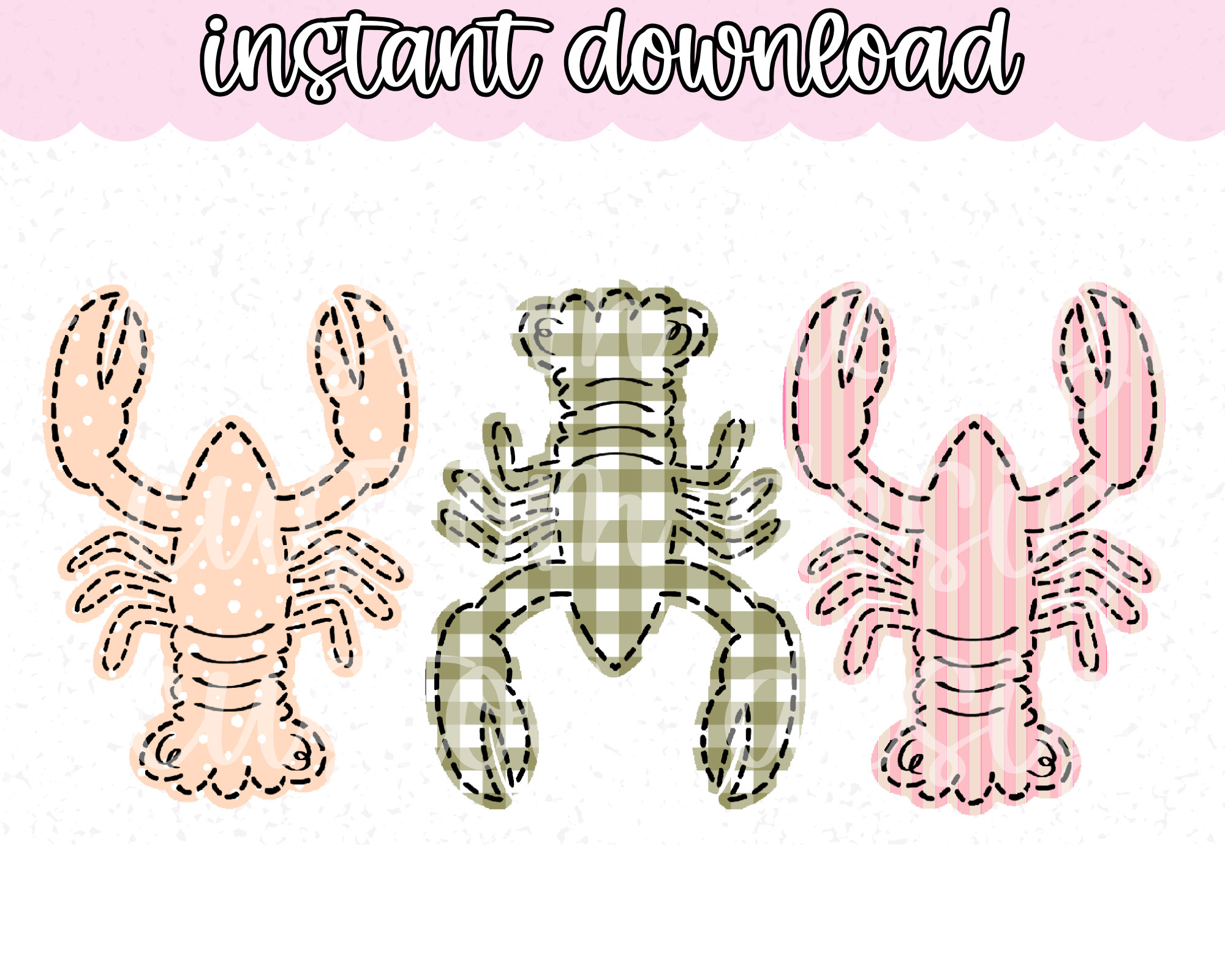 Crawfish Png Faux Appliqué | Faux Embroidery Crawfish Png | Cajun Png ...