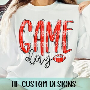 Red Game Day PNG Sublimation - Gameday Png - School Spirit Shirt Design ...