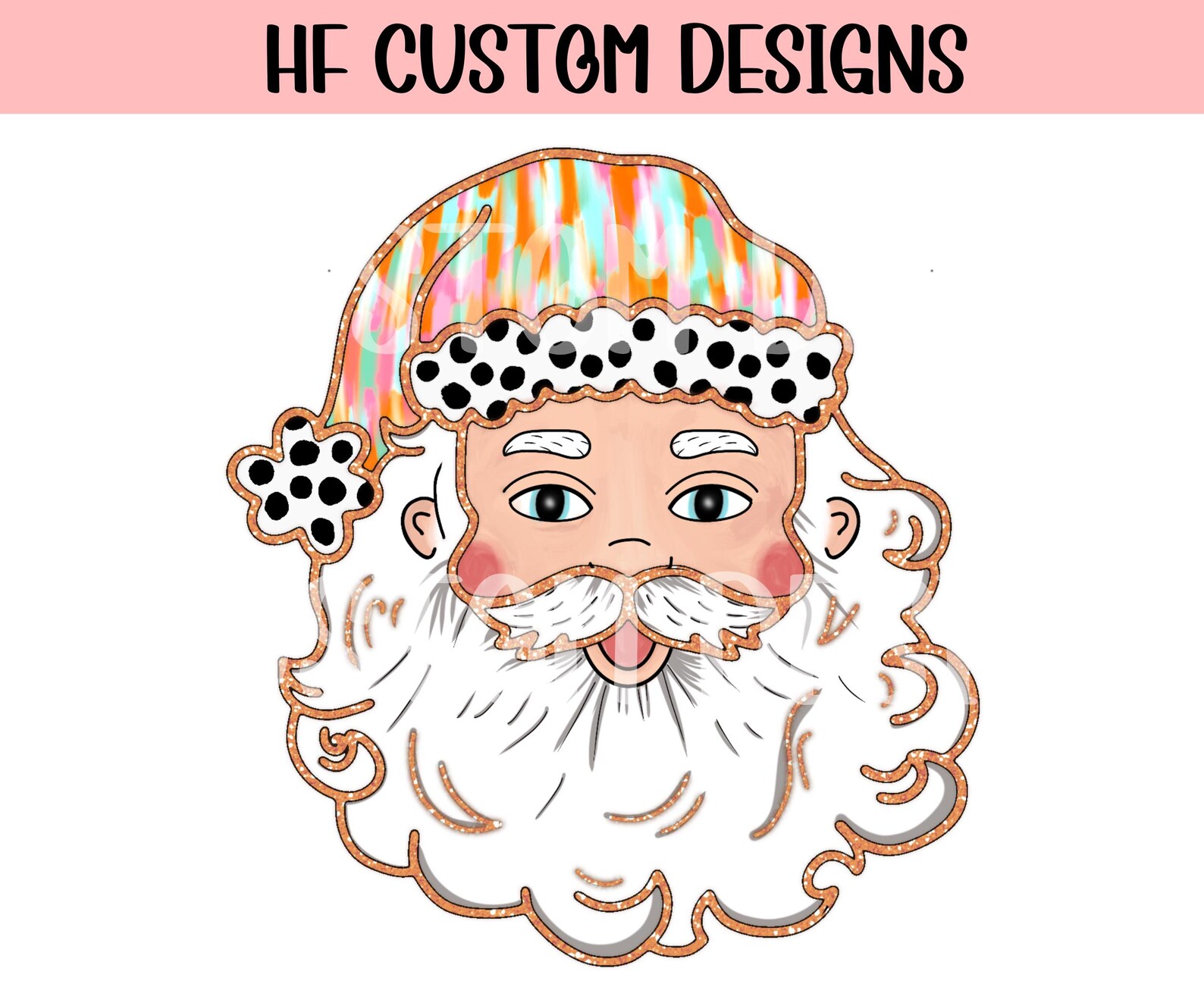 Santa Claus PNG, Bling Christmas Png, Glitter Santa PNG, Preppy ...
