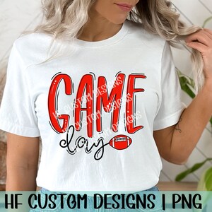 Red Game Day PNG Sublimation - Gameday Png - School Spirit Shirt Design ...