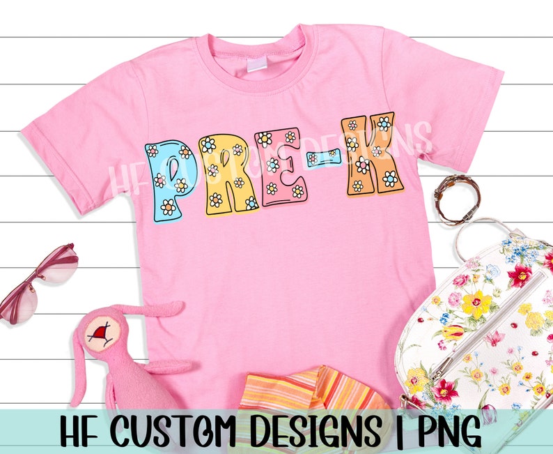 Pre-k Png, Pre School Png, Back to School Png, Floral Pre-k Design ...