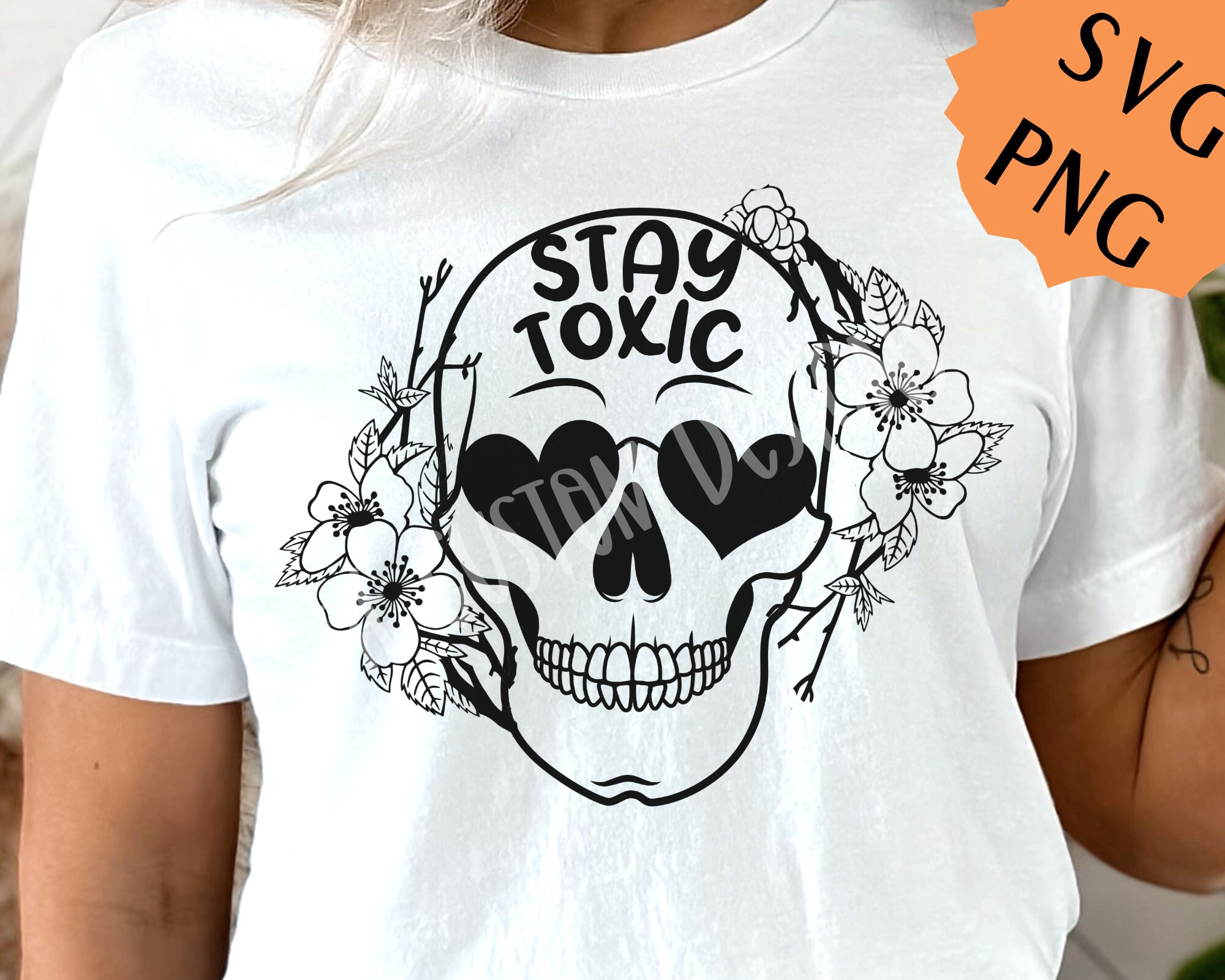 Permanecer tóxico svg, esqueleto svg, cráneo de flor png, sarcástico ...