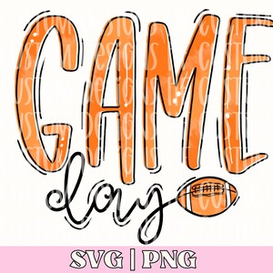 Game Day Svg, Game Day Png, Football Svg, Football Png, Orange Game Day ...