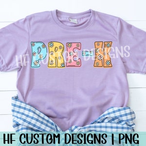 Pre-k Png, Pre School Png, Back to School Png, Floral Pre-k Design ...