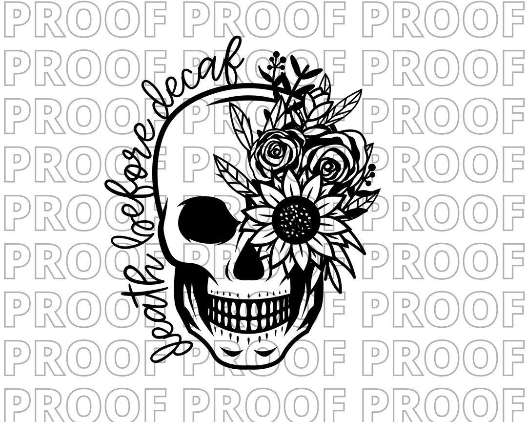 Dead Inside Png, Skull Svg Death Before Decaf Sublimation | Dead Inside ...