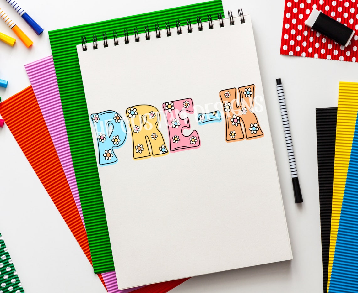 Pre-k Png, Pre School Png, Back to School Png, Floral Pre-k Design ...