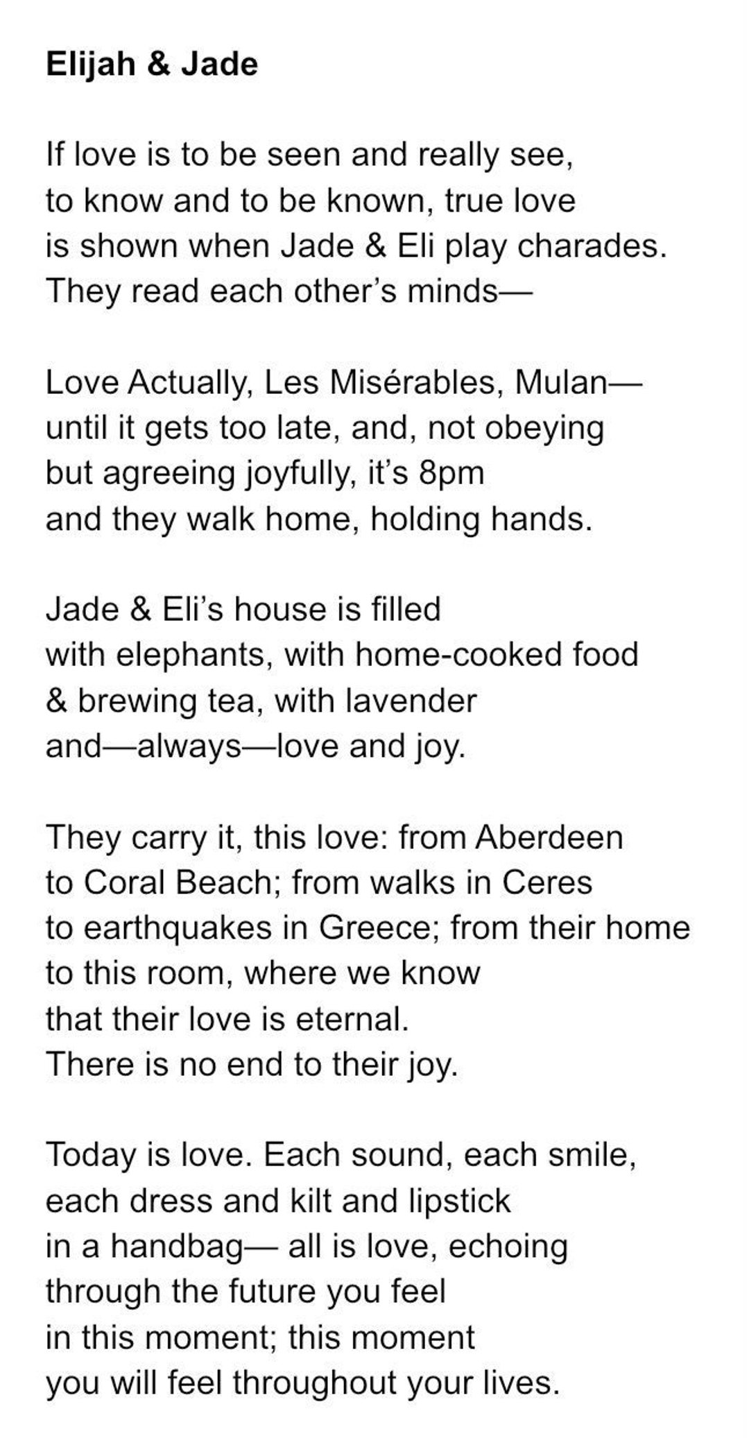 Unique Personalised Poem for Weddings, Christmas, Breakups, New Parents ...