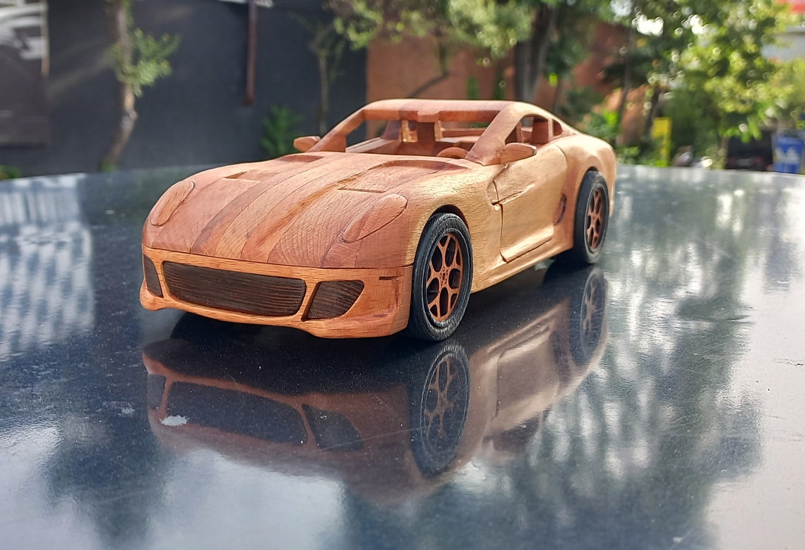 Ferrari Car 599 GTO Toy Model Wooden Gift Handcrafted From Beech Wood ...