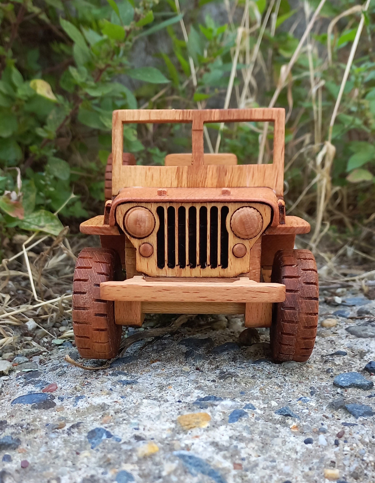 Handmade Wooden Jeep CJ-2A Model – Military 4x4 Collectible Car, Rustic ...